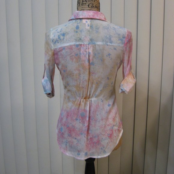 Dolled Up | Tops | Nwt Dolled Up Paint Splatter Blouse Button Up Top Xs ...